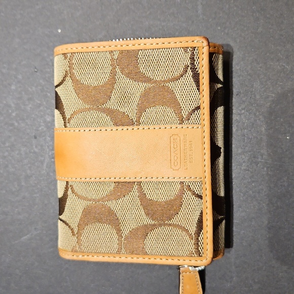 Coach | Bags | Coach Signature Pattern Bifold Wallet | Poshmark